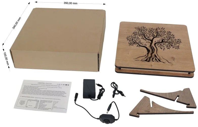 Li-Go "Koně" lampa 31x31cm provedení povrchu: bříza