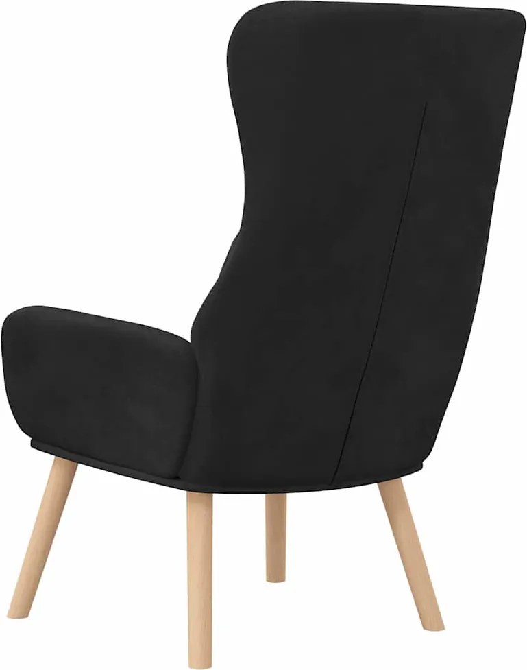 Relaxační křeslo černé samet 341357
