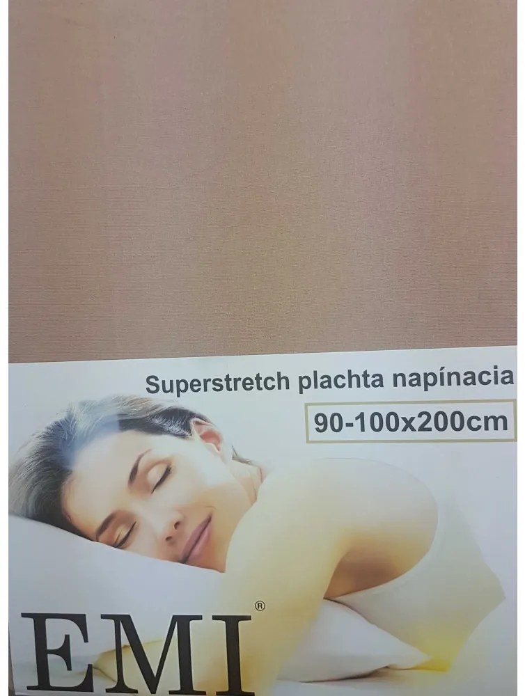 Prostěradlo oříškové Superstretch EMI, Plachta 90x200