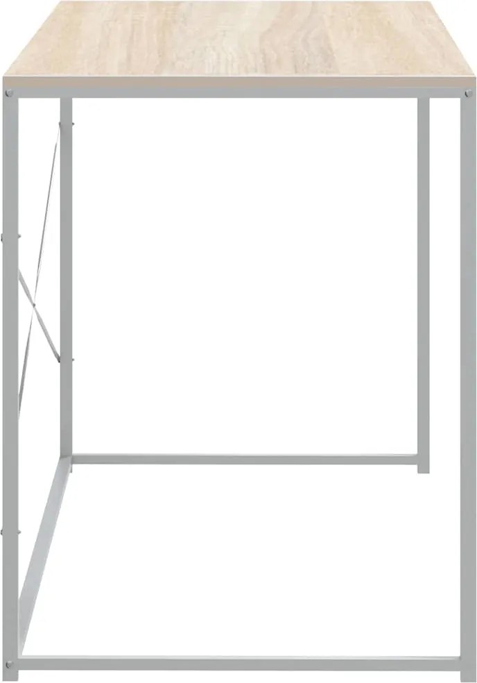 Počítačový stůl bílý a dub 110 x 60 x 70 cm kompozitní dřevo 30210
