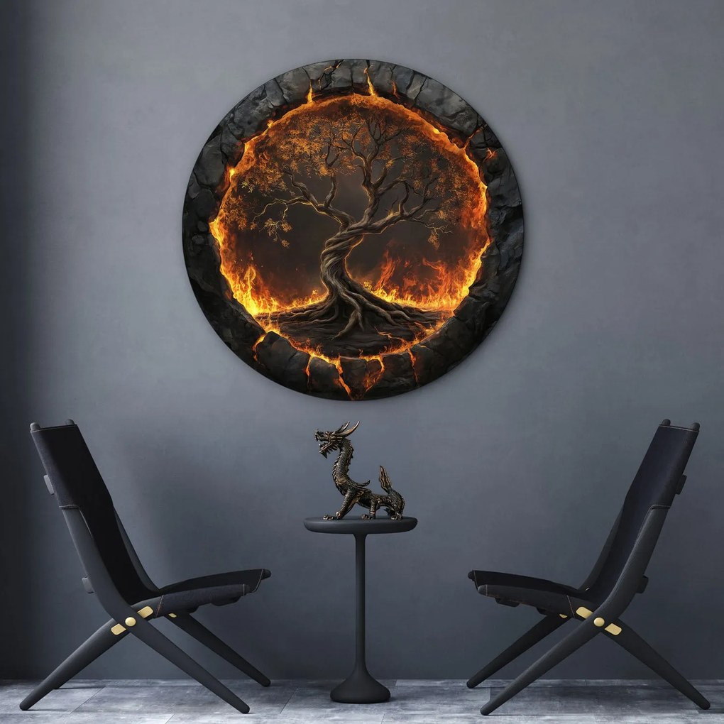 DUBLEZ | Dřevěný strom života na stěnu - Volcanic | UV tisk, Premium