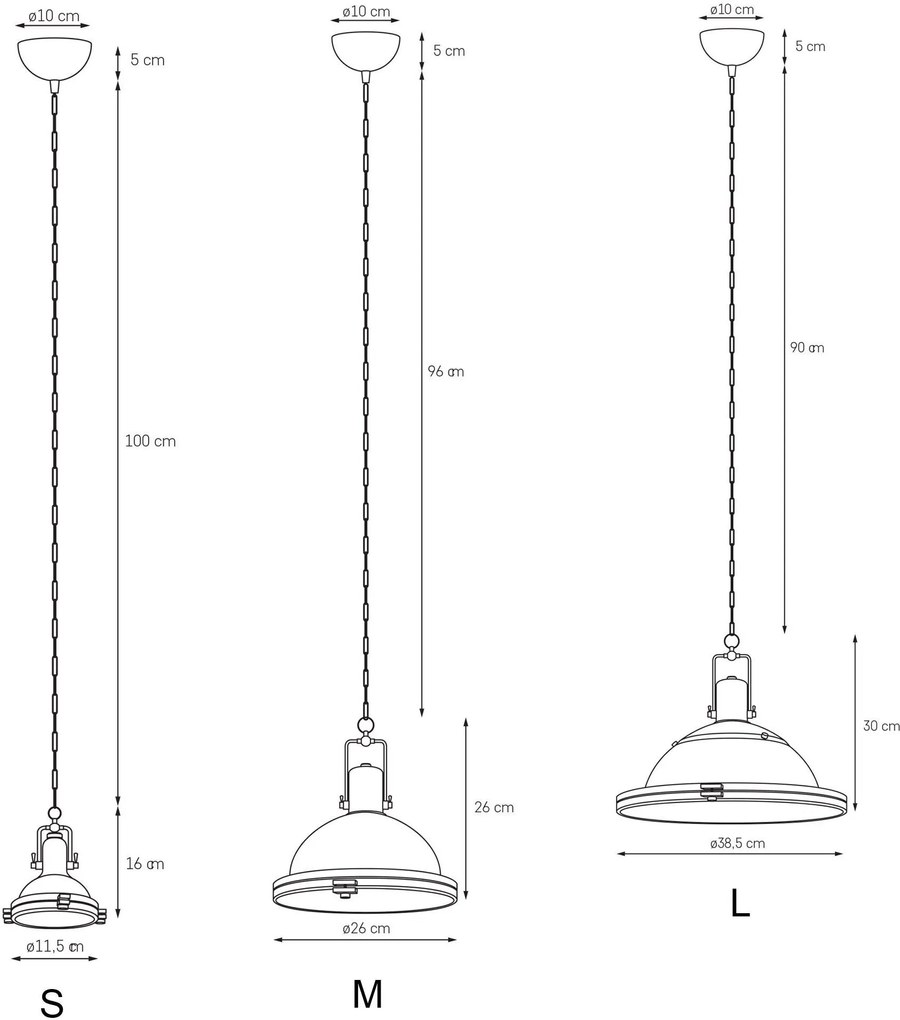 Závěsná lampa Nautilius L chrom