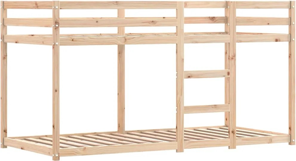 Patrová postel bez matrace černá 90x190 cm masivní borovice 3283937