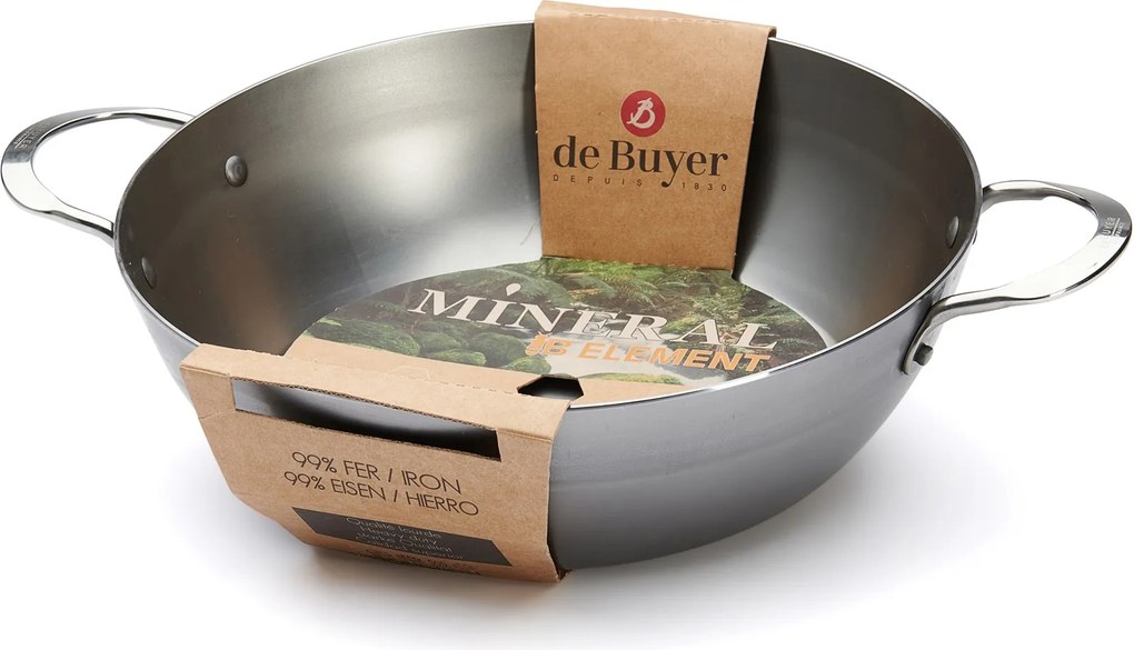 Ocelová hluboká servírovací pánev de Buyer MINERAL B P.24cm 5,5l