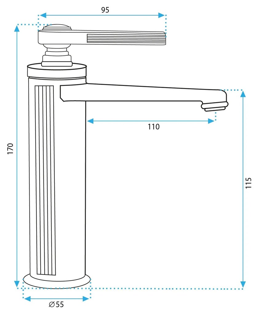 Rea Monaco, umyvadlová baterie h-170, chromová, REA-B4209