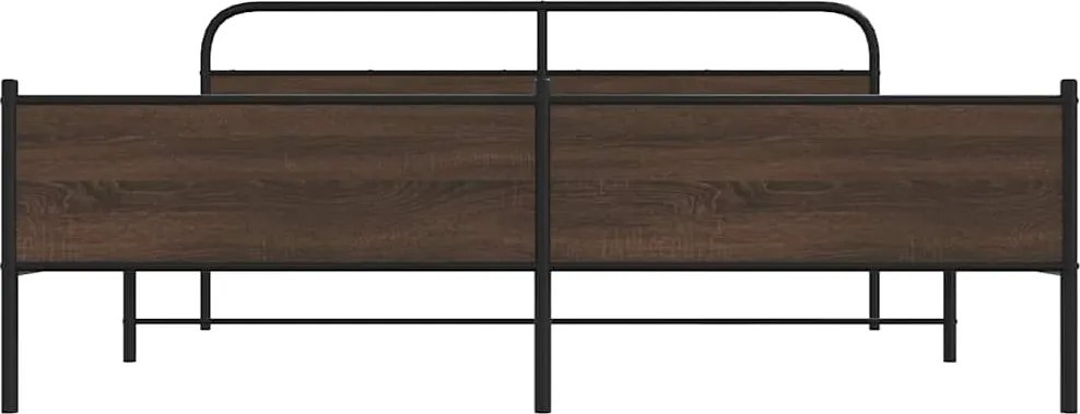 Kovový rám postele bez matrace hnědý dub 183 x 213 cm 3318711