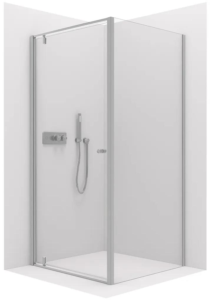 Cerano Ferri, křídlový sprchový kout 100(dveře) x 80(stěna) x 195 cm, 6mm čiré sklo, chromový profil, CER-CER-427462