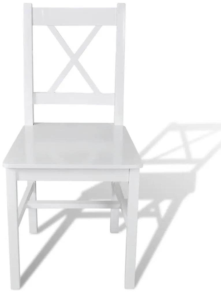 Jídelní židle 2 ks bílé borové dřevo,  241510