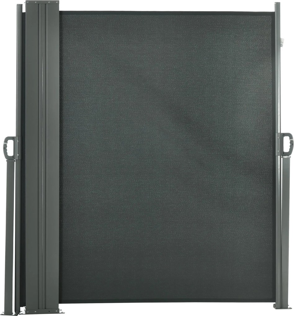 Záclona Outsunny Double Side se zavětrovacím systémem, 6L x 1,80H m, vysoce hustý 180 g/m² polyester odolný proti UV záření, šedá | Aosom