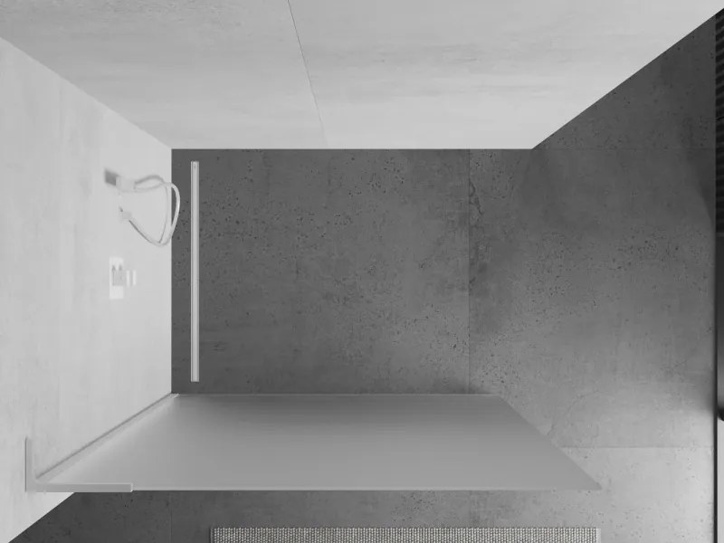 Mexen Kioto L, sprchová zástěna Walk-In 120 x 200 cm, 8mm sklo námraza, bílý profil, 800-120-103-20-30