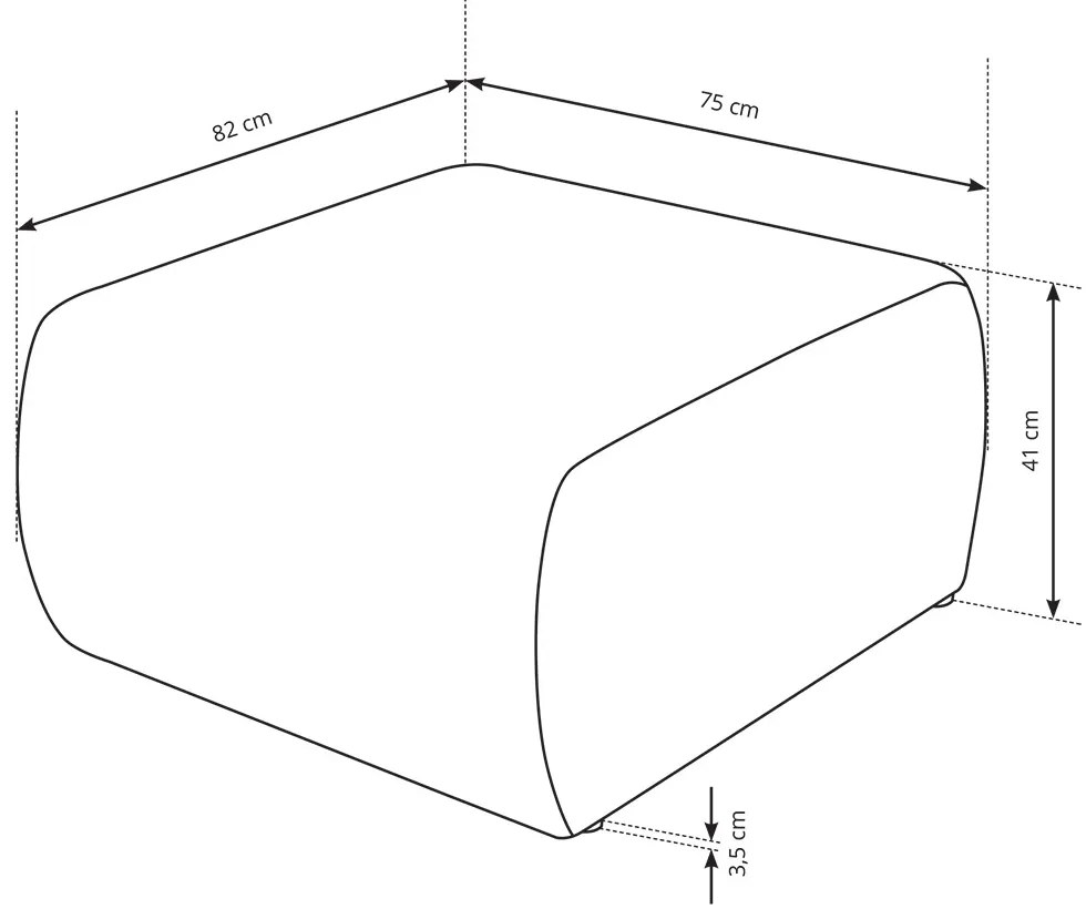 Taburet ALLORA | 82x75 cm | obdélníkový | bez úložného prostoru | VÝBĚR TKANIN