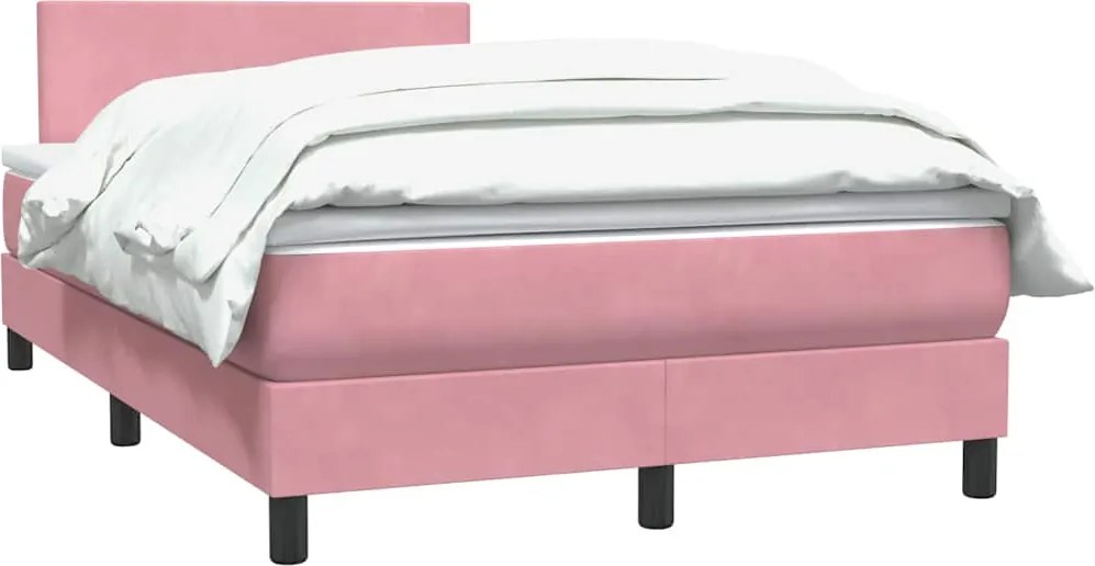 Box spring postel s matrací růžová 120x220 cm samet 3316064