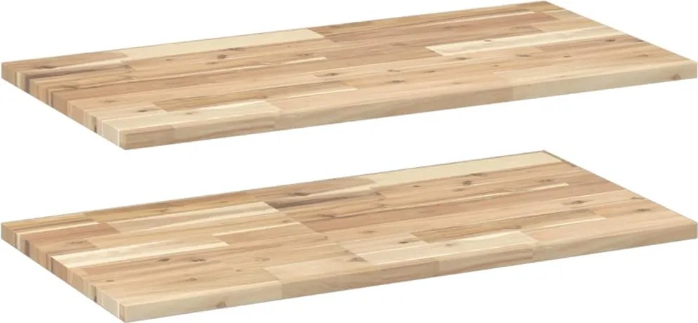 Plovoucí police 2 ks 100 x 40 x 2 cm neošetřené akáciové dřevo 3279400