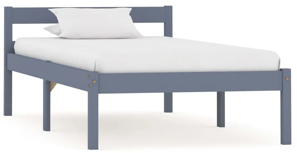 283197 vidaXL Rám postele šedý masivní borové dřevo 100 x 200 cm
