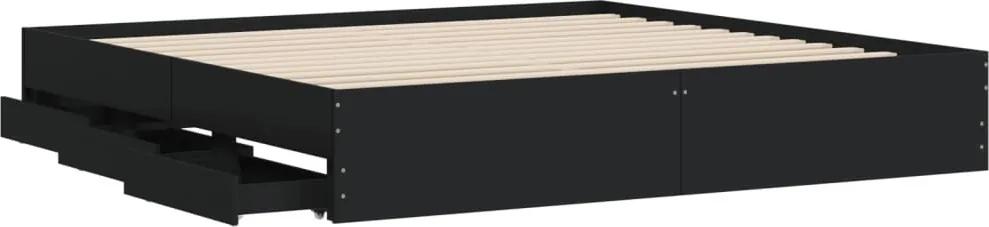 vidaXL Rám postele se zásuvkami 200x200 cm kompozitní dřevo [3207246] Barva: Bílá