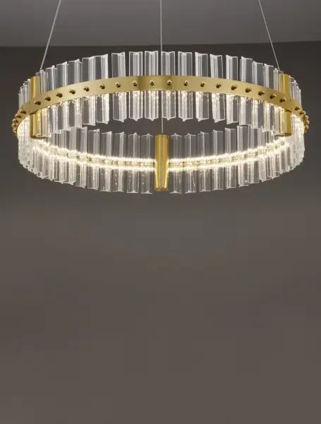 LED stmívatelný platinum zlatý moderní lustr Kezo