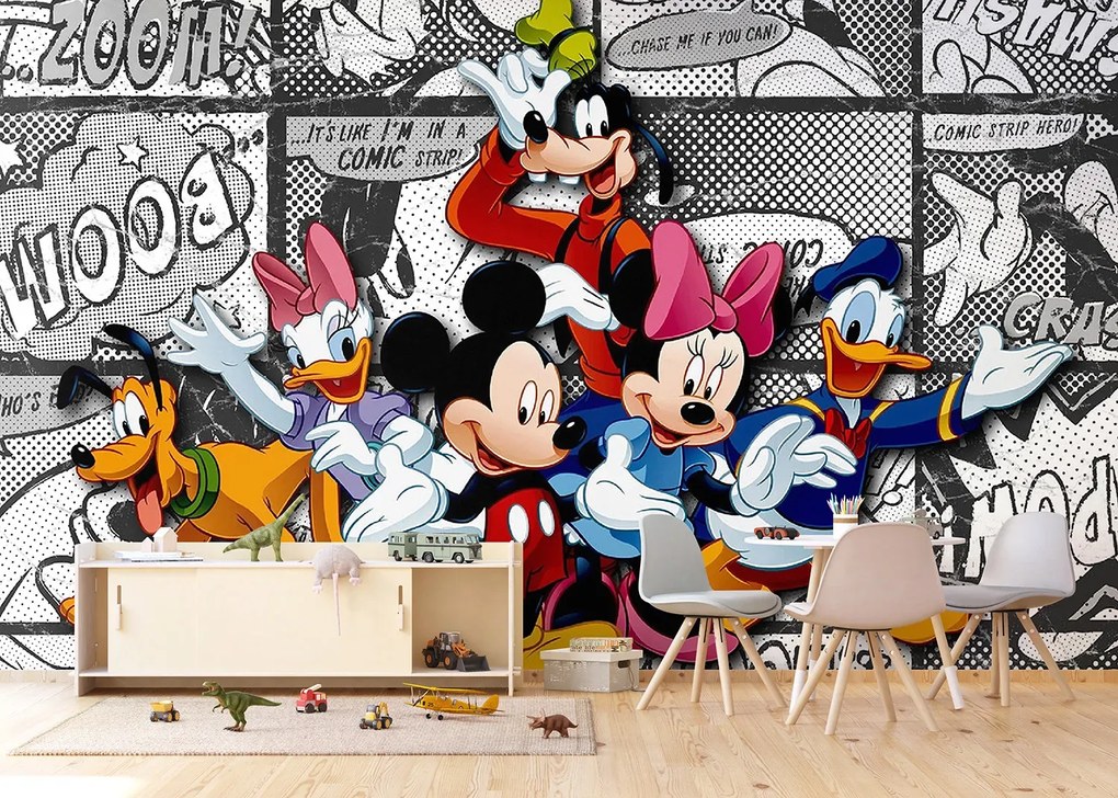 Vliesová fototapeta Mickey Mouse a Kamarádi, Disney | 360 x 270 cm | DFTDNXXL5010