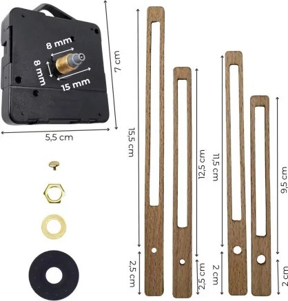 Minimalistické dřevěné ručičky s tichým chodem pro váš interiér | SENTOP R102