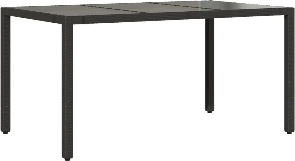 7dílný zahradní jídelní set s poduškami černý polyratan 3276696