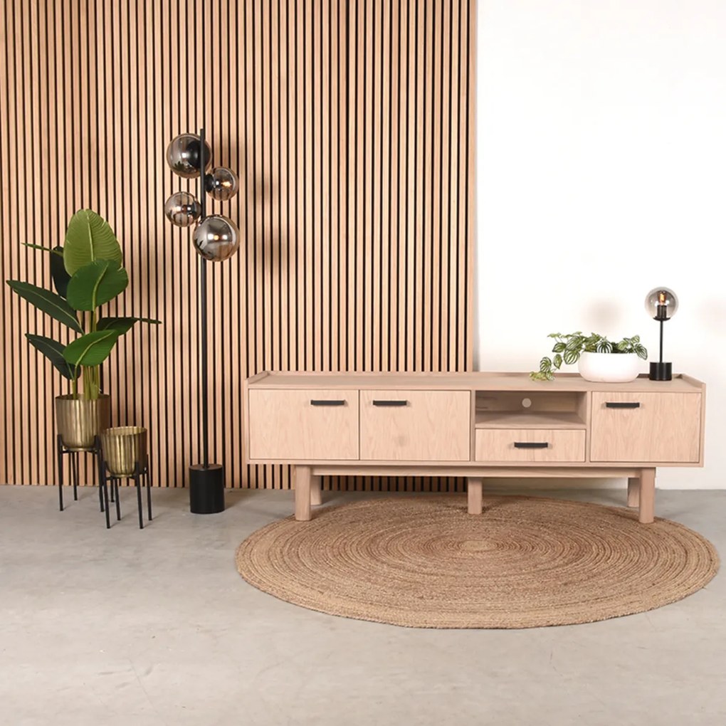 LABEL51 Dřevěný TV stolek CALI světlý FU-88.026