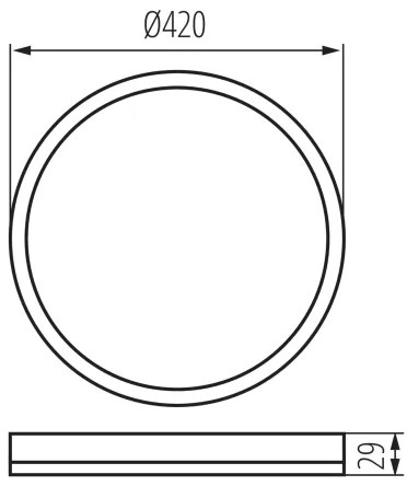 Kanlux 31505 - LED Koup. stropní svítidlo AZPO LED/22W/230V pr. 42 cm IP54 černá