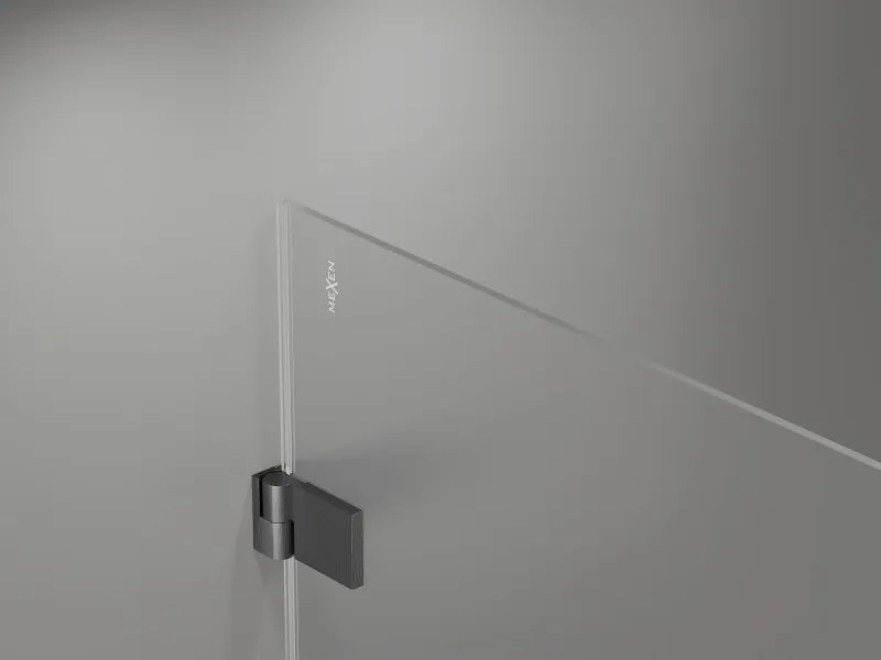 Mexen Lunar-B Duo výklopný sprchový kout 100 x 85 cm, čiré sklo, broušený grafit, 832-100L-085P-66-00
