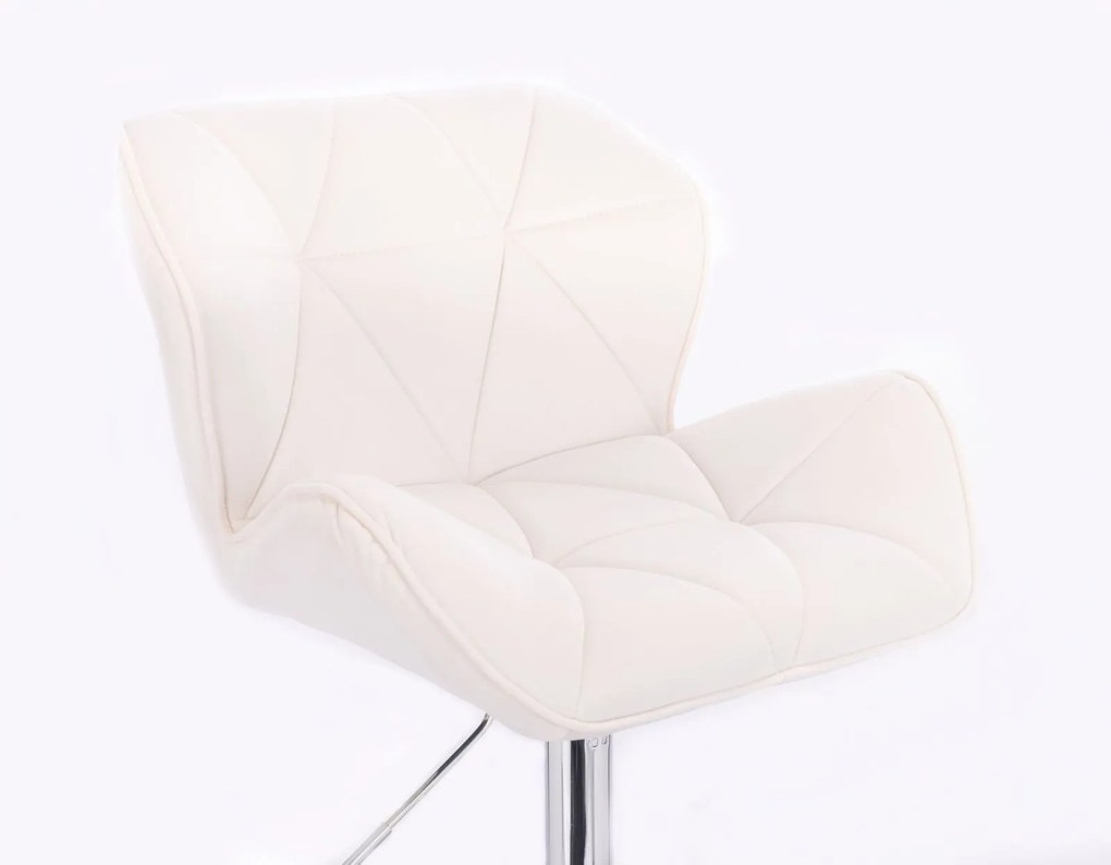LuxuryForm DESIGN Otočná židle MILANO VELUR na stříbrném talíři - bílá