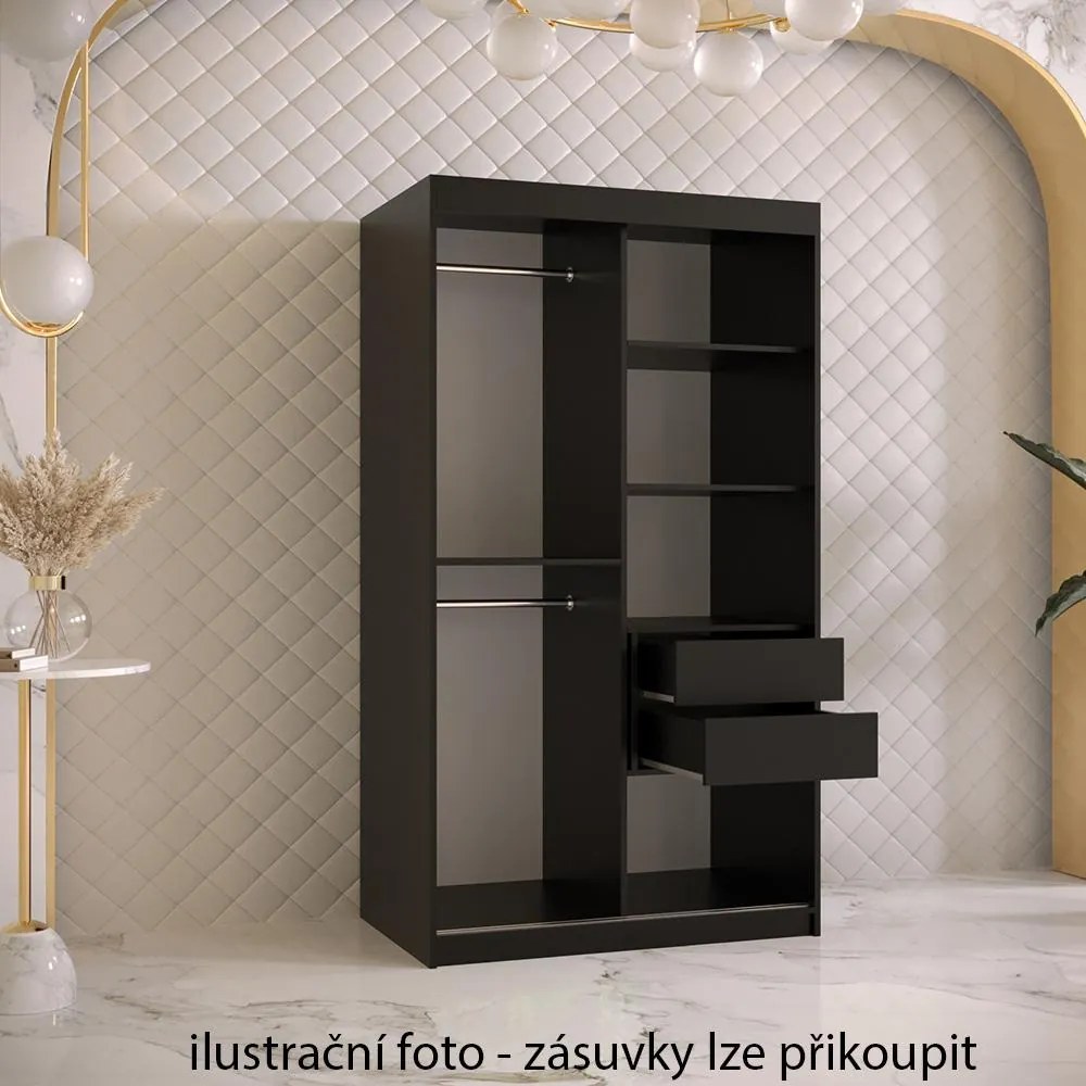 Šatní skříň Bluszcz 2 | 120 cm | černá