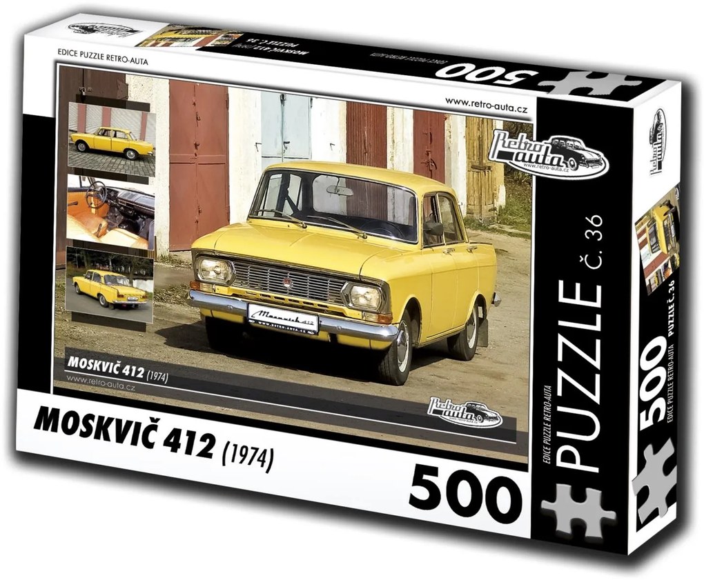 Puzzle retro-auta puzzle č. 36 moskvič 412 (1974) 500 dílků