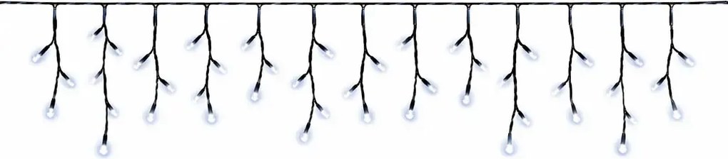 Easy Fix venkovní LED rampouchy, světelné, 300 × 50 cm, ledově bílá, 114 diod, černý kabel, IP67, prodlužovací
