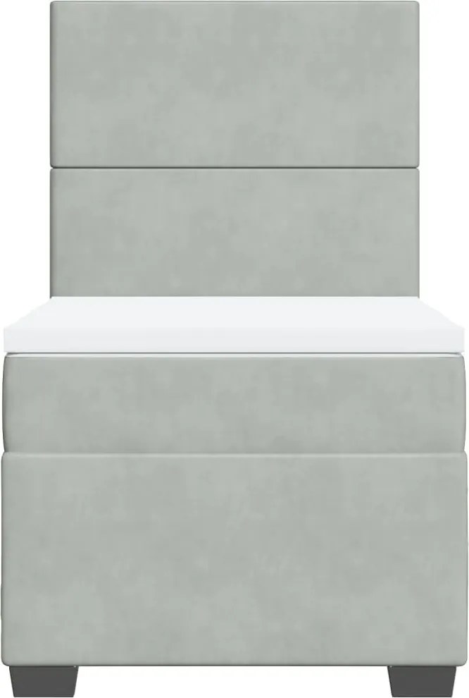 Box spring postel s matrací světle šedá 100x200 cm samet 3290828