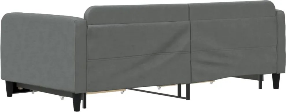 Válenda s přistýlkou a zásuvkami tmavě šedá 100 x 200 cm textil 3196858
