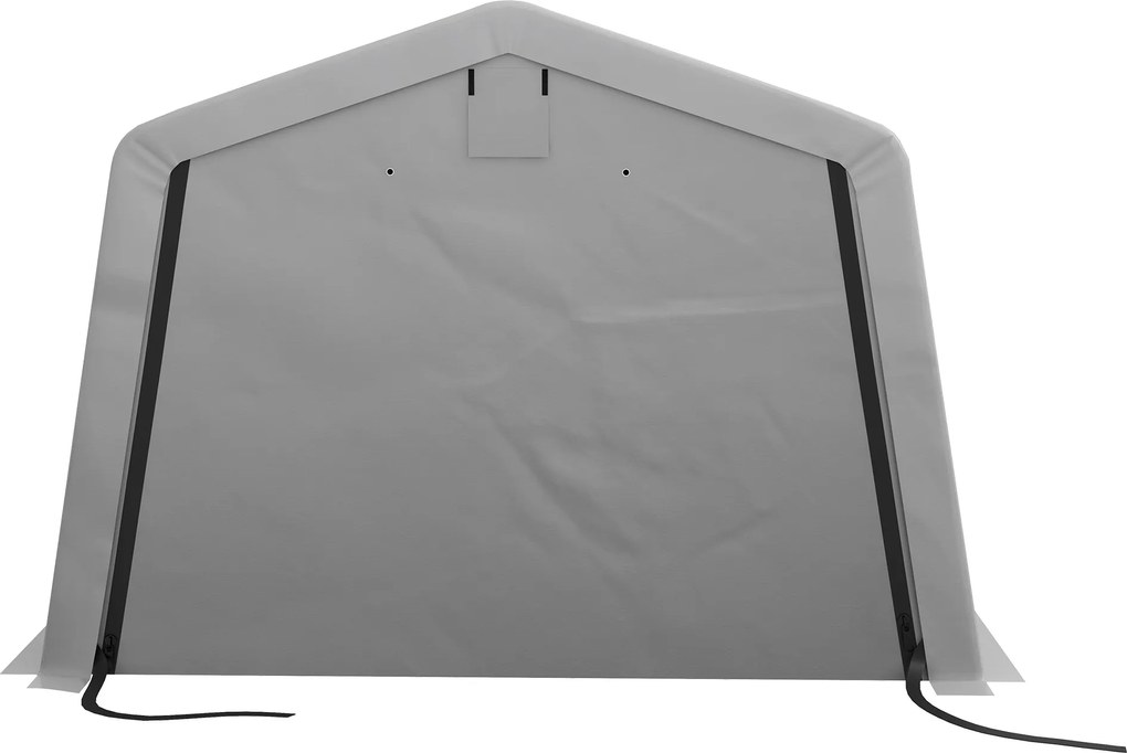 Stan pro parkování Autosunny 6,2L x 3,3W x 2,4H m, robustní pozinkovaná ocel, vysokohustotní PE 150 g/m², voděodolný, anti-UV, světle šedý, 1 vchod a