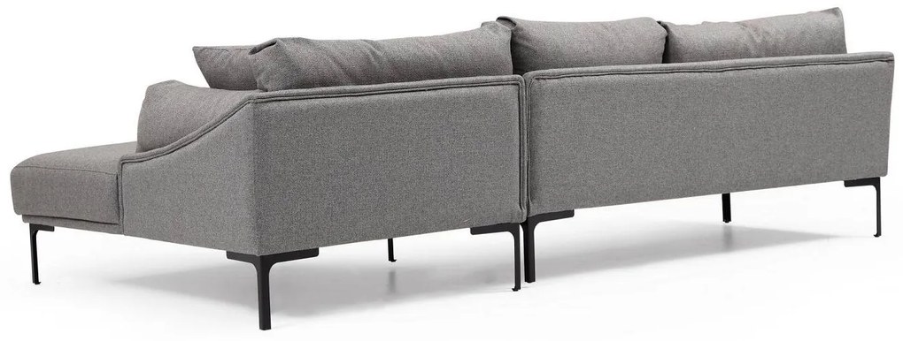 Designová rohová sedačka Pallavi 255 cm šedá - pravá