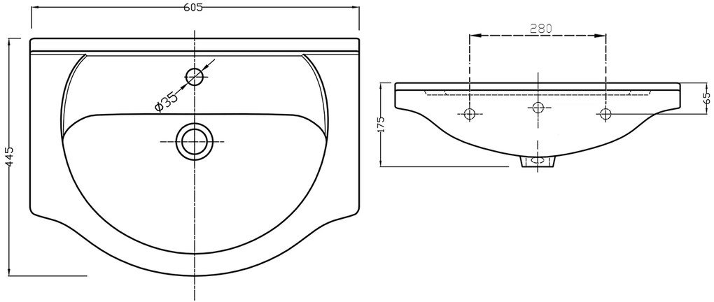 Aqualine, SIMPLEX ECO 60 umyvadlová skříňka 58,5x83,5x30,7cm, SIME600