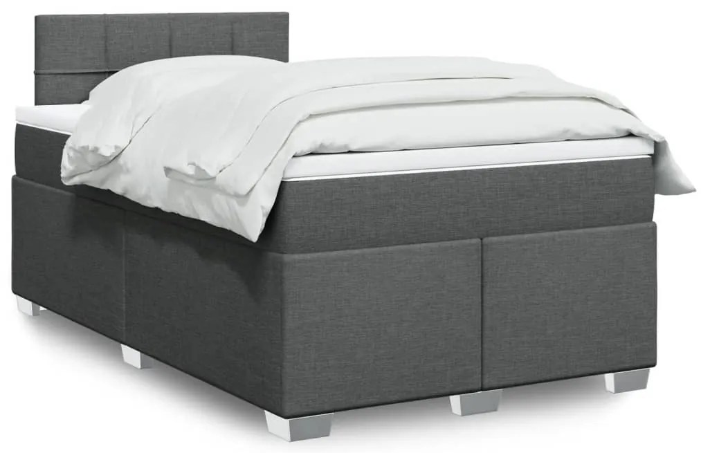 Box spring postel s matrací tmavě šedá 120x200 cm textil 3288156