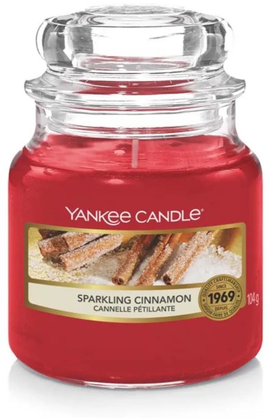 Yankee Candle - vonná svíčka Sparkling Cinnamon (Třpytivá skořice) 104g