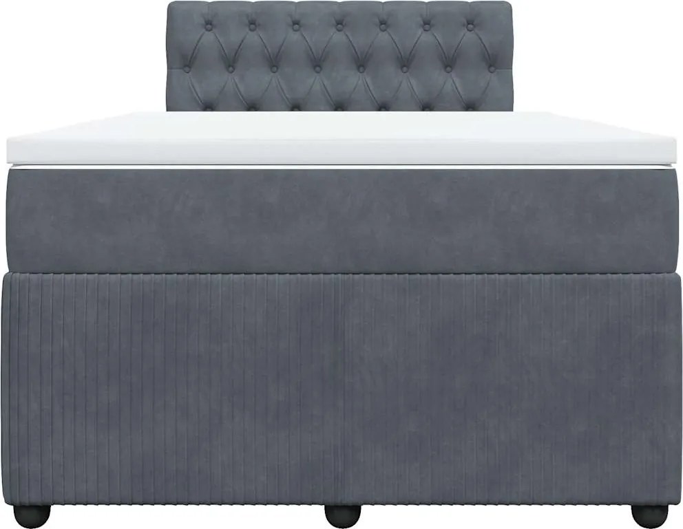Box spring postel s matrací tmavě šedá 120 x 200 cm samet 3287717