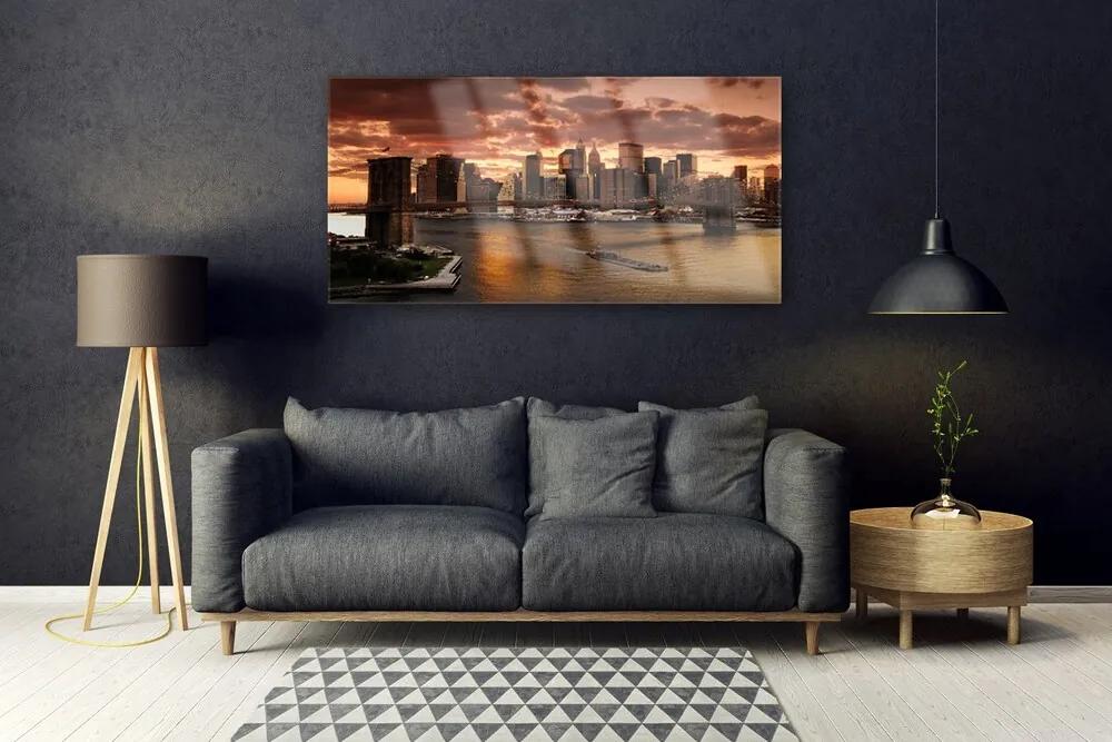 Plexisklo-obraz Město Brooklynský Most 120x60 cm