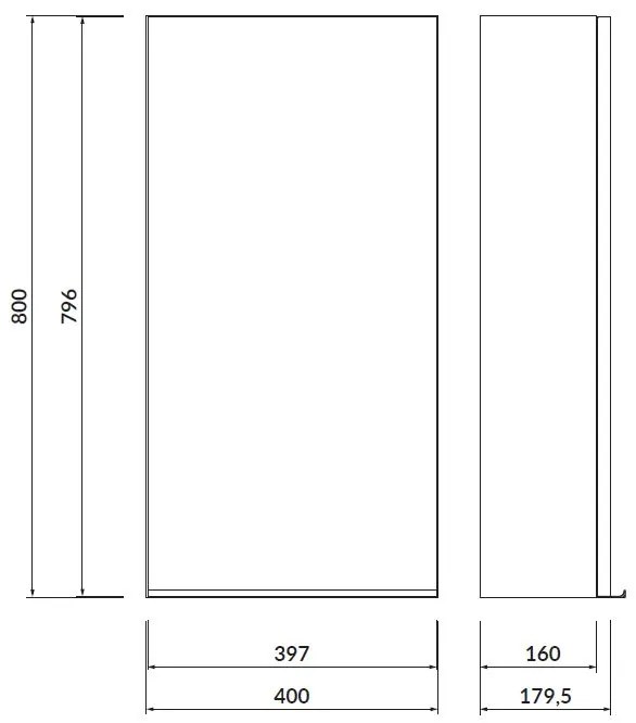 Cersanit - VIRGO zrcadlová závěsná skříňka 60cm, bílá-černá, S522-014