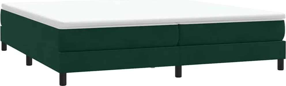 Postel Box Spring bez matrace tmavě zelená 200x210 cm samet 3315846