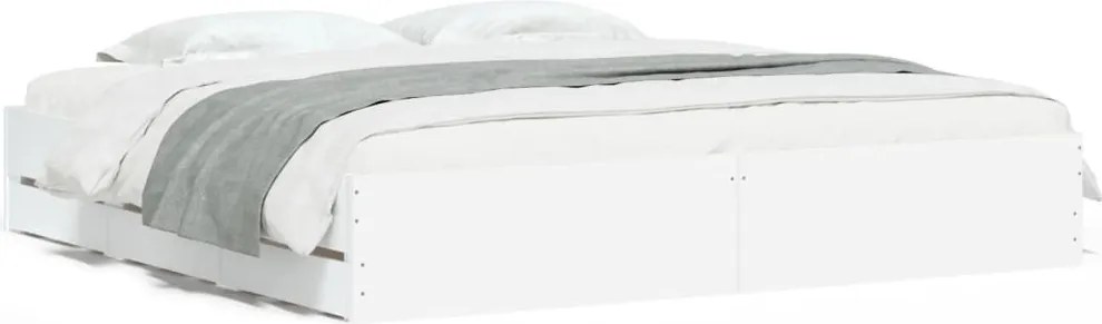 Rám postele se zásuvkami bílý 160 x 200 cm kompozitní dřevo 3207259