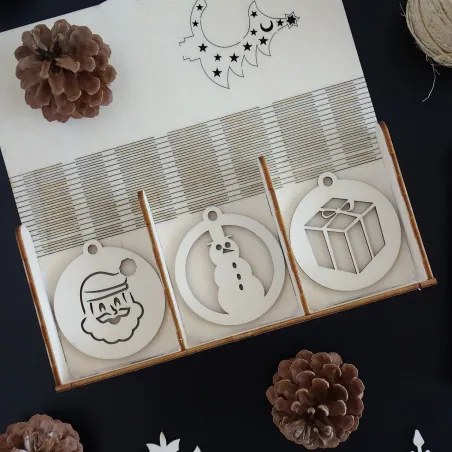 Vánoční ozdoby ze dřeva a plastu, vánoční dekorace dřevěné, dřevěné doplňky PR0101-Christmas decorati HEU-