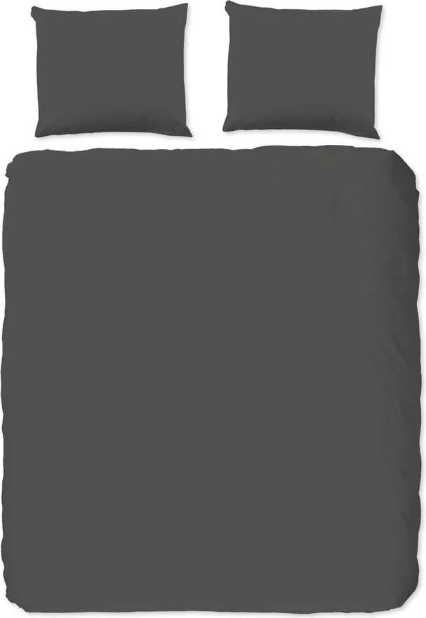 Šedé povlečení na dvoulůžko/prodloužené z bavlny Renforcé 200x220 cm Uni – Good Morning