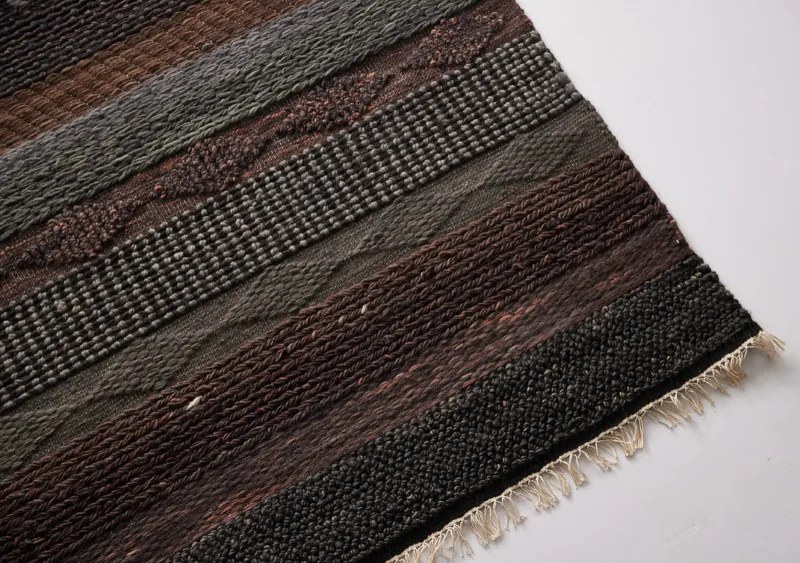 Diamond Carpets India, Ručně vázaný kusový koberec Black Melange DE 2006 Multi Colour, 140x200, hnědá, ložnice
