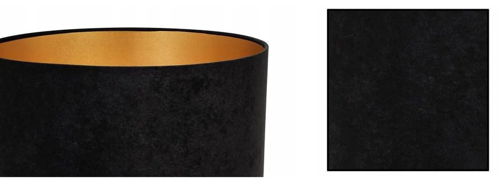 Závěsné svítidlo Mediolan, 1x černé/zlaté textilní stínítko, (fi 35cm)
