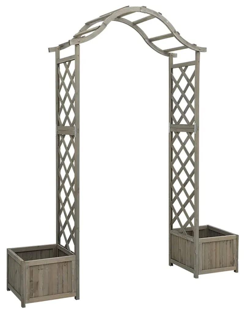 Zahradní pergola s truhlíky šedá masivní jedle 316392