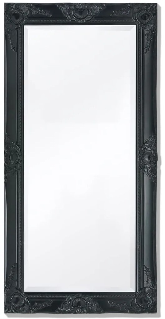 Nástěnné zrcadlo barokní styl 100 x 50 cm černé 243682