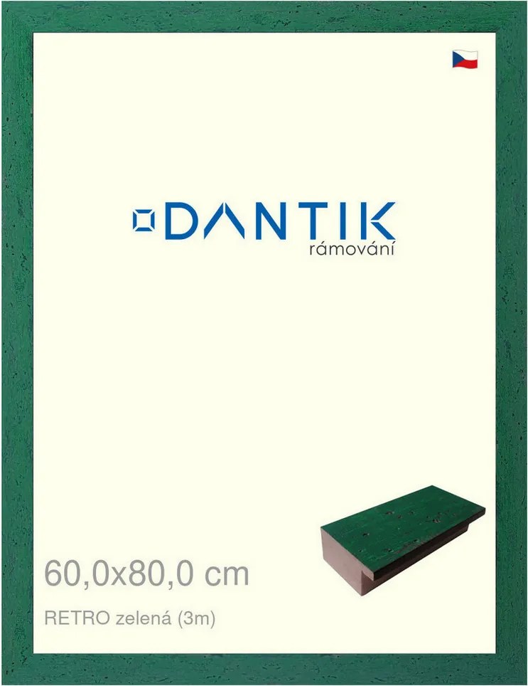 DANTIK rámeček 60x80 | RETRO zelená (Plexi Čiré)