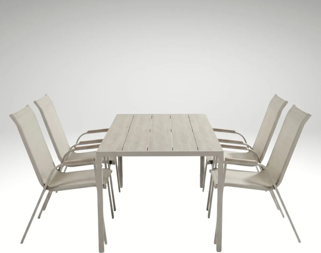 Vikio Zahradní jídelní set 150x90 pro 4 osoby bežová AZS156BE-4